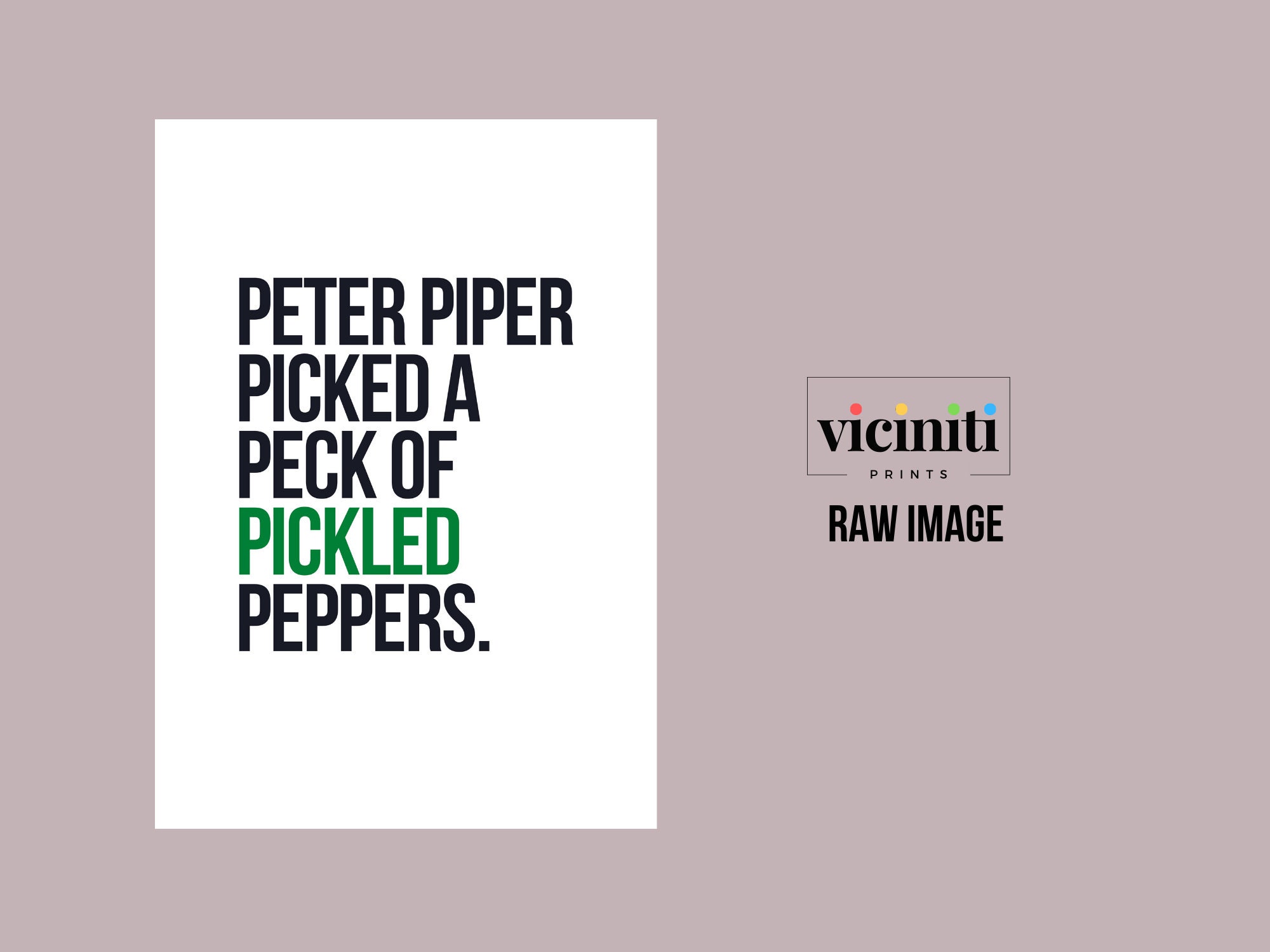 Peter Piper Picked a Peck of Pickled Peppers Printable Wall Art, Tongue ...