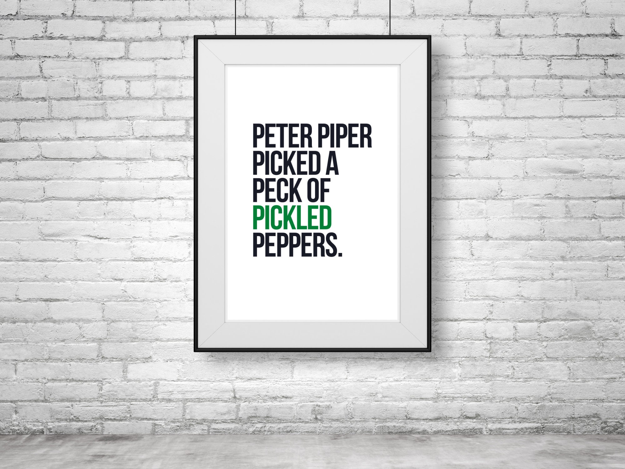 Peter Piper Picked a Peck of Pickled Peppers Printable Wall Art, Tongue ...