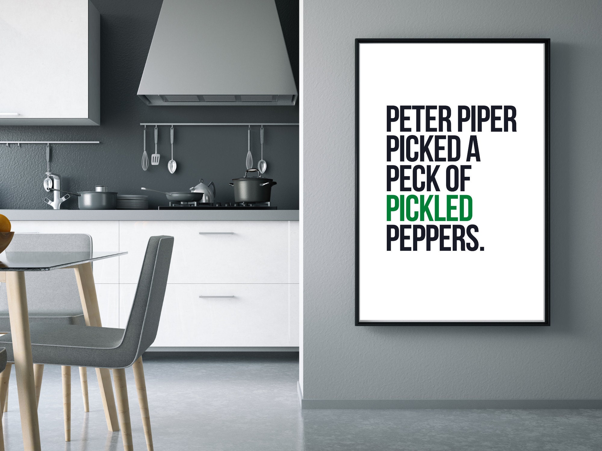 Peter Piper Picked a Peck of Pickled Peppers Printable Wall Art, Tongue ...