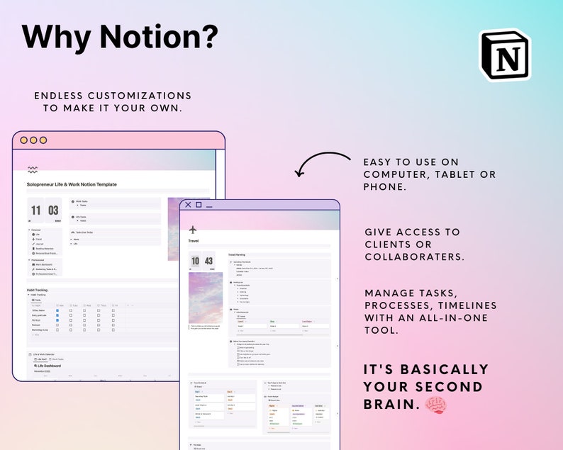 Notion Template | Notion Business Template | Notion Dashboard | Notion Template for Freelancers ...