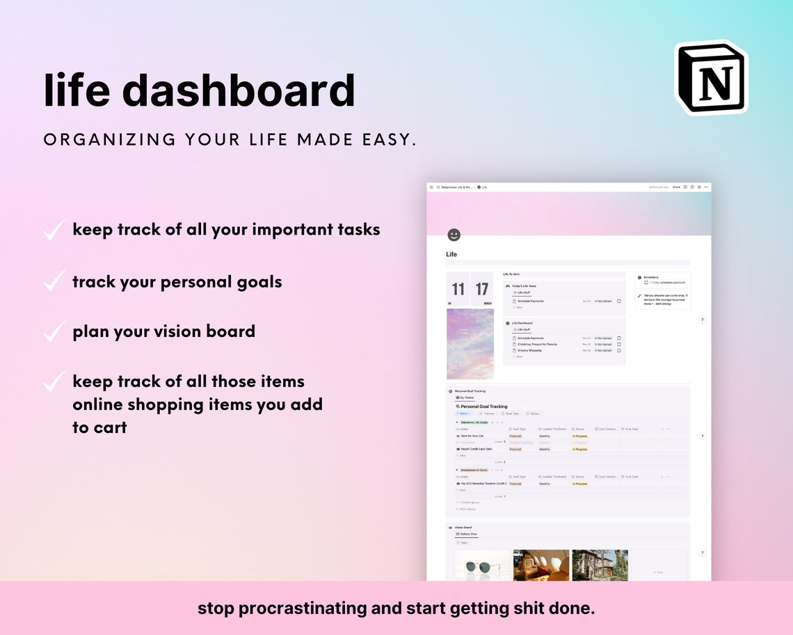 Notion Template Notion Business Template Notion Dashboard Notion Template for Freelancers ...