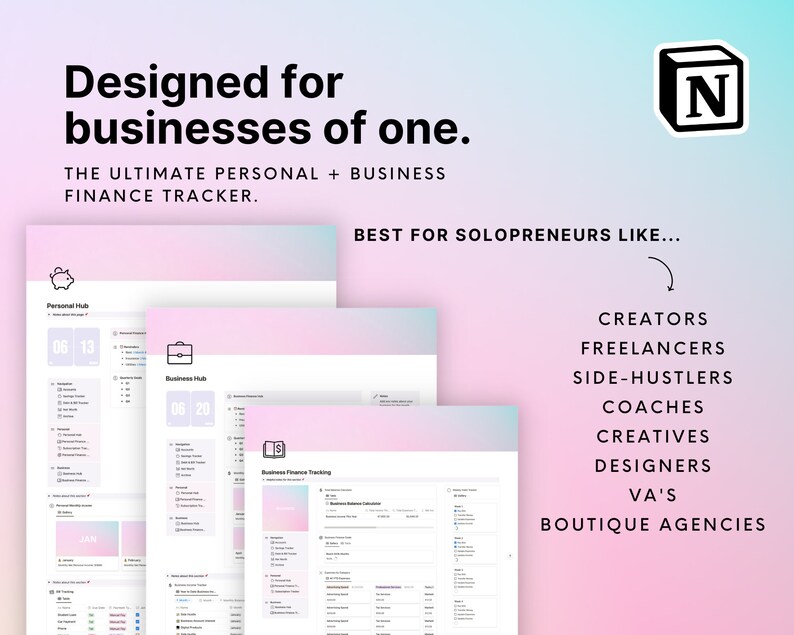 Notion Finance Tracker | Budget Tracker | Finance Dashboard | Digital ...