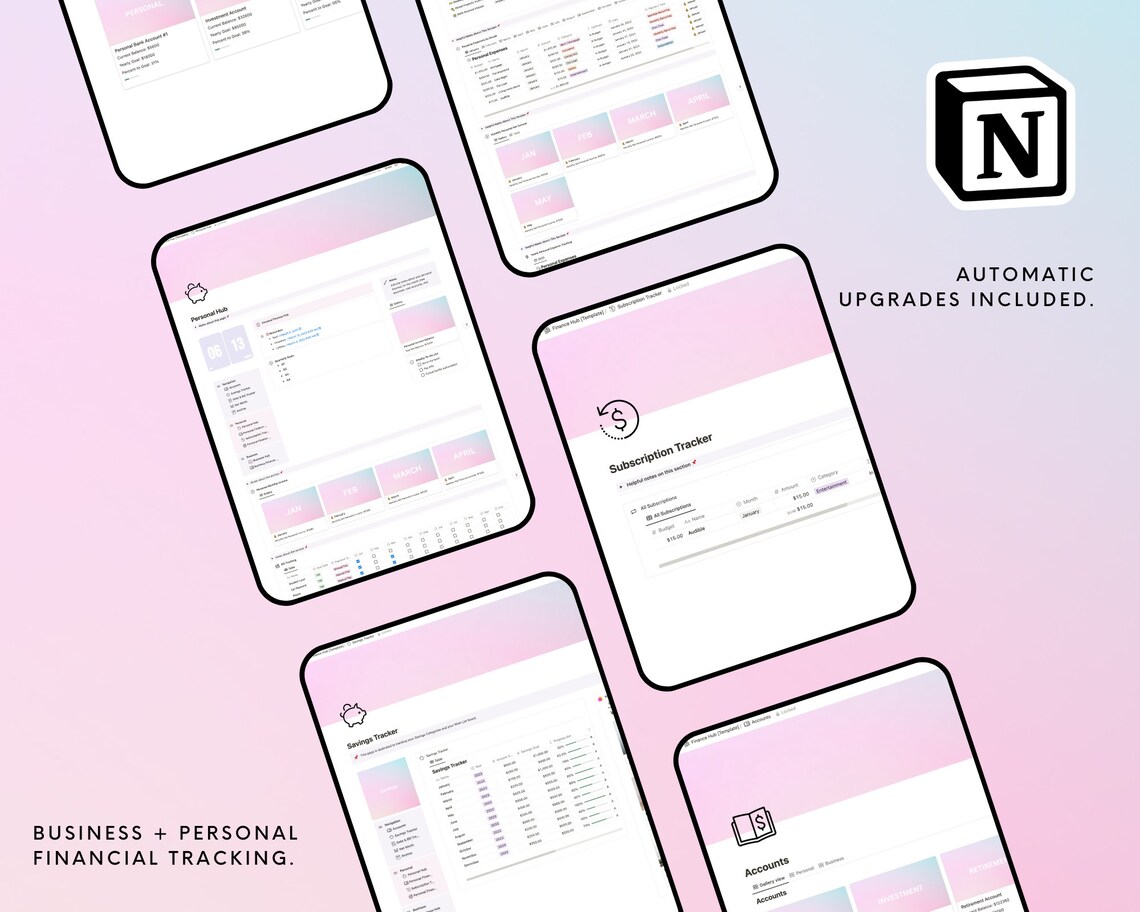 Notion Finance Tracker Budget Tracker Finance Dashboard Digital Budget ...