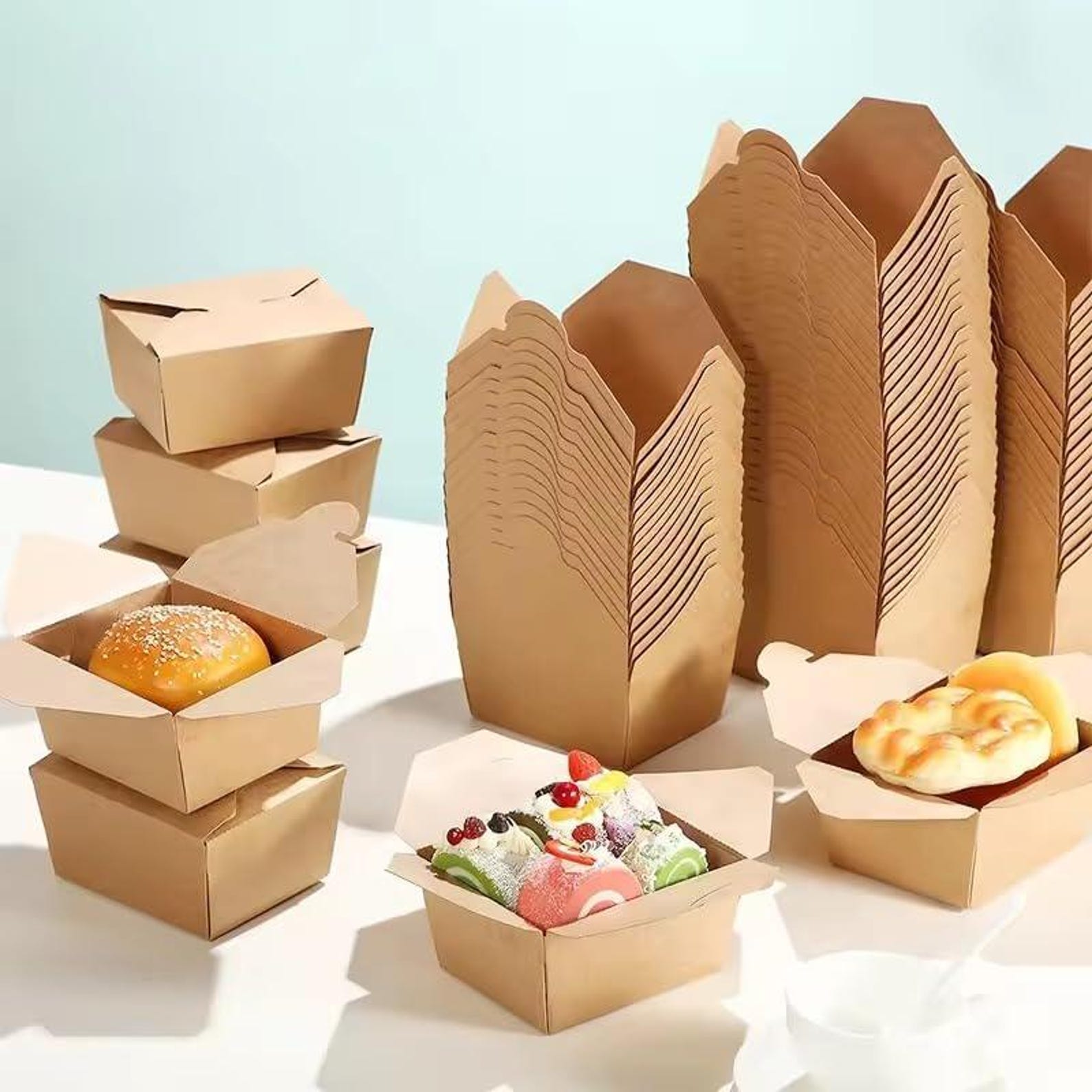 X PACK Choice Kraft Microwavable Folded Paper Take-out Container ...