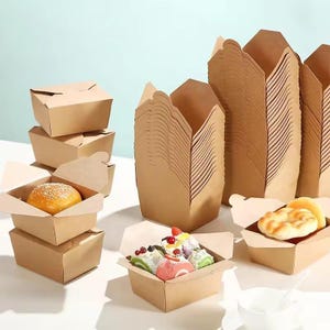 X PACK Choice Kraft Microwavable Folded Paper Take-out Container ...