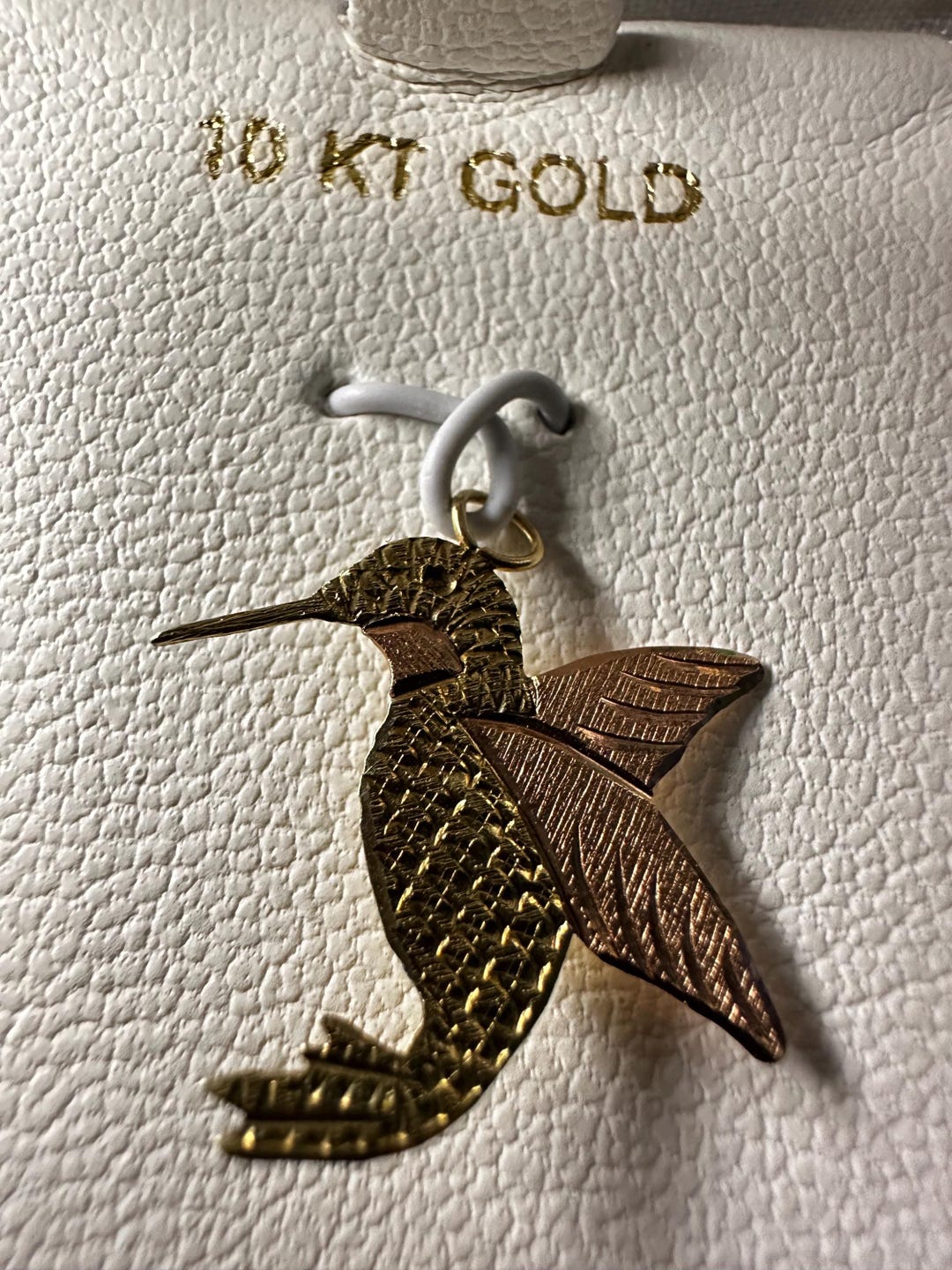 10k Solid Two Tone Gold Humming Bird Pendant - Etsy