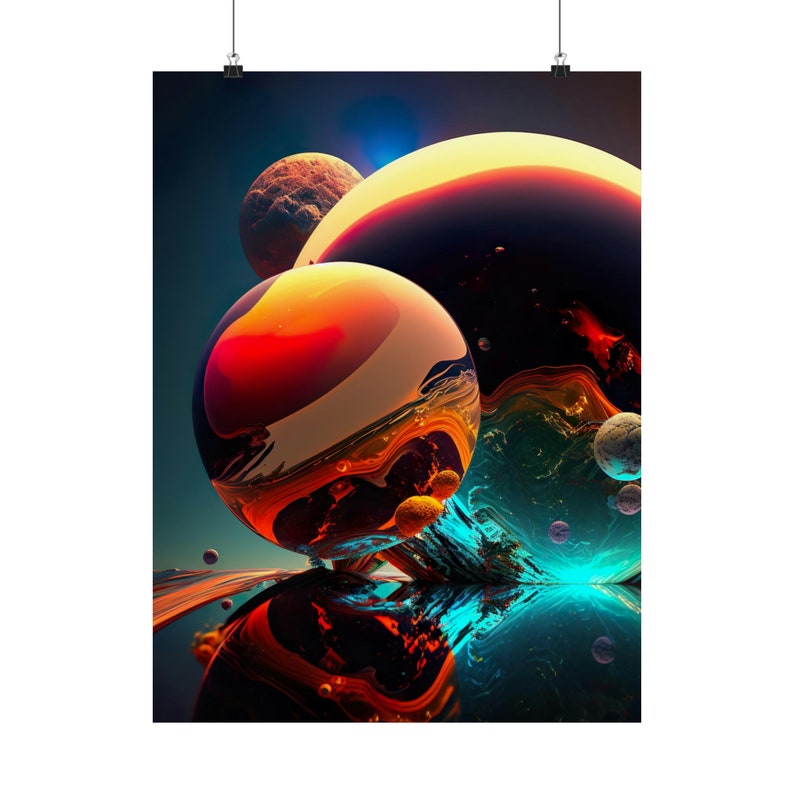 Abstract Planets Art, Wall Print for Home, Office Decor Poster - Etsy