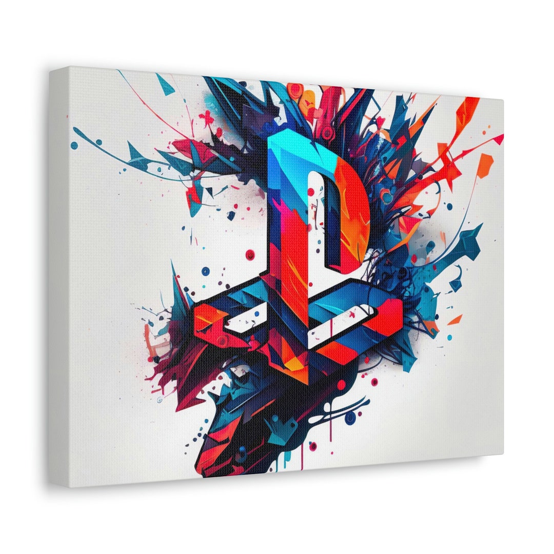 Abstract Gaming Logo Wall Art Print Picture Canvas for Home, Office ...