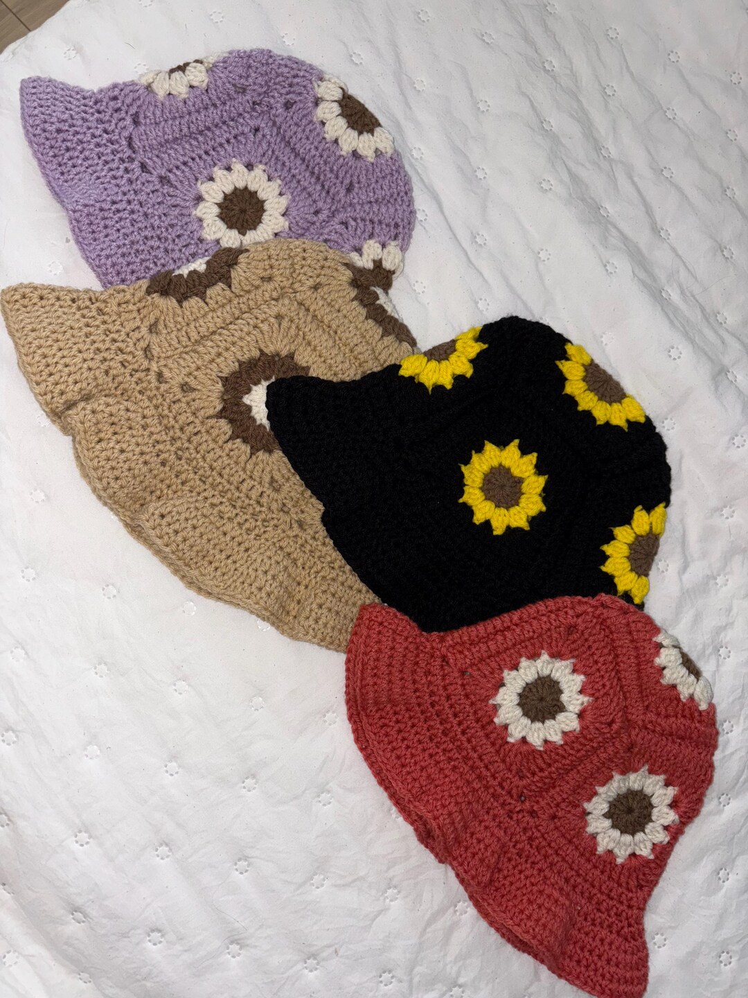 Handmade Crochet Granny Square Bucket Hat - Etsy