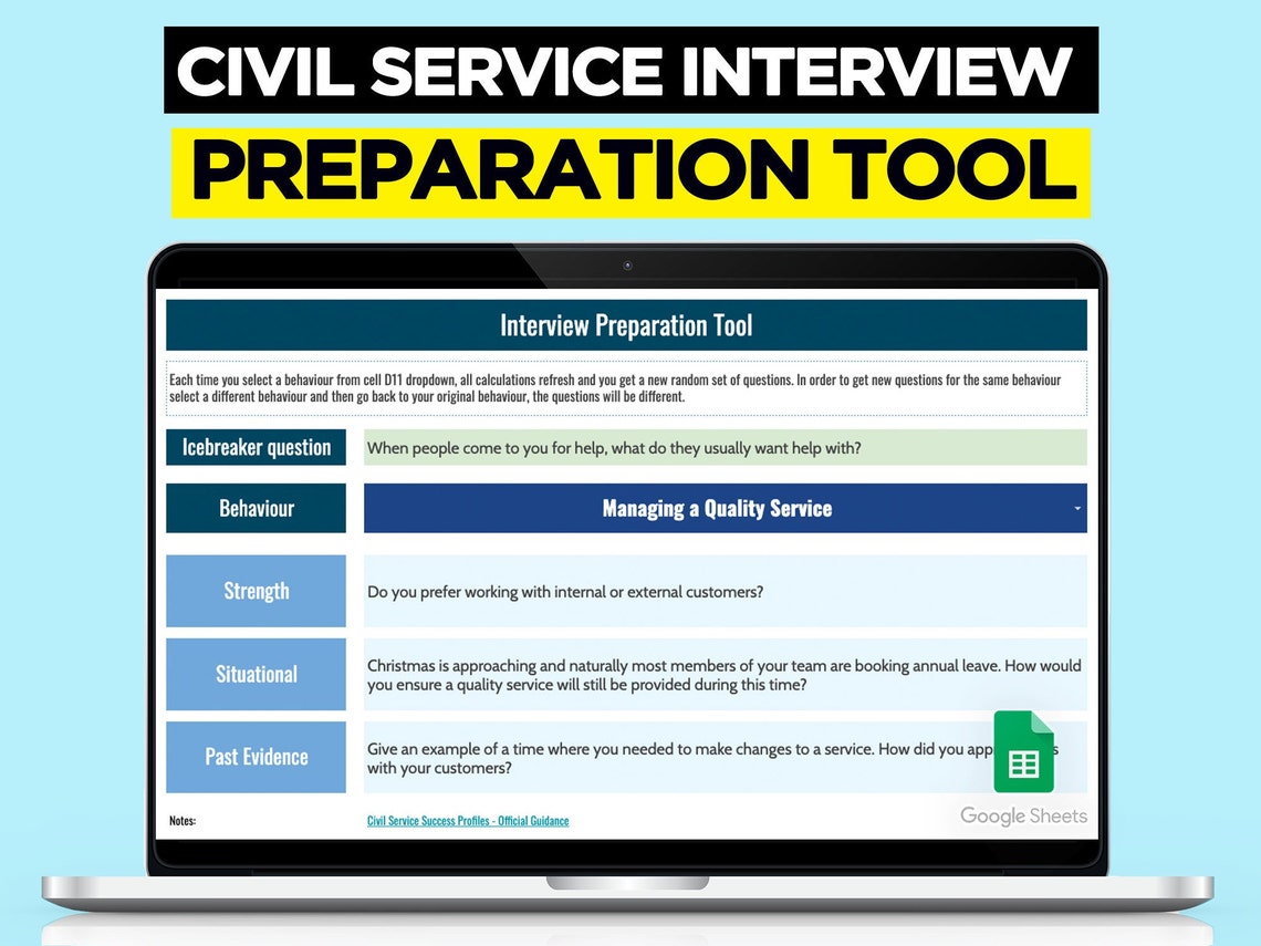 Civil Service Interview Question Bank Random Question - Etsy UK