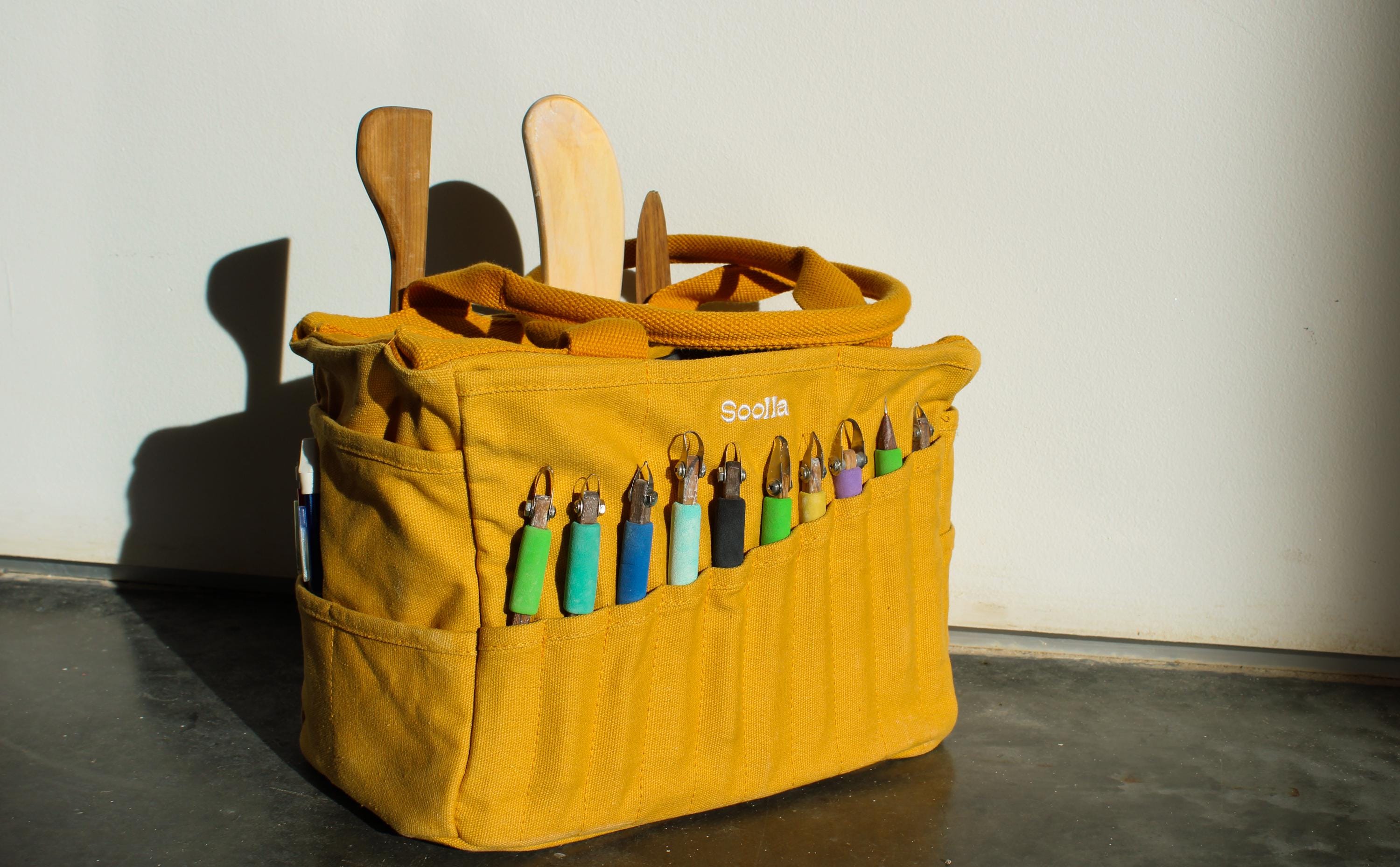 Soolla® Artist Bag: Pottery Tool Bag, Craft Organizer, Knitting Yarn ...