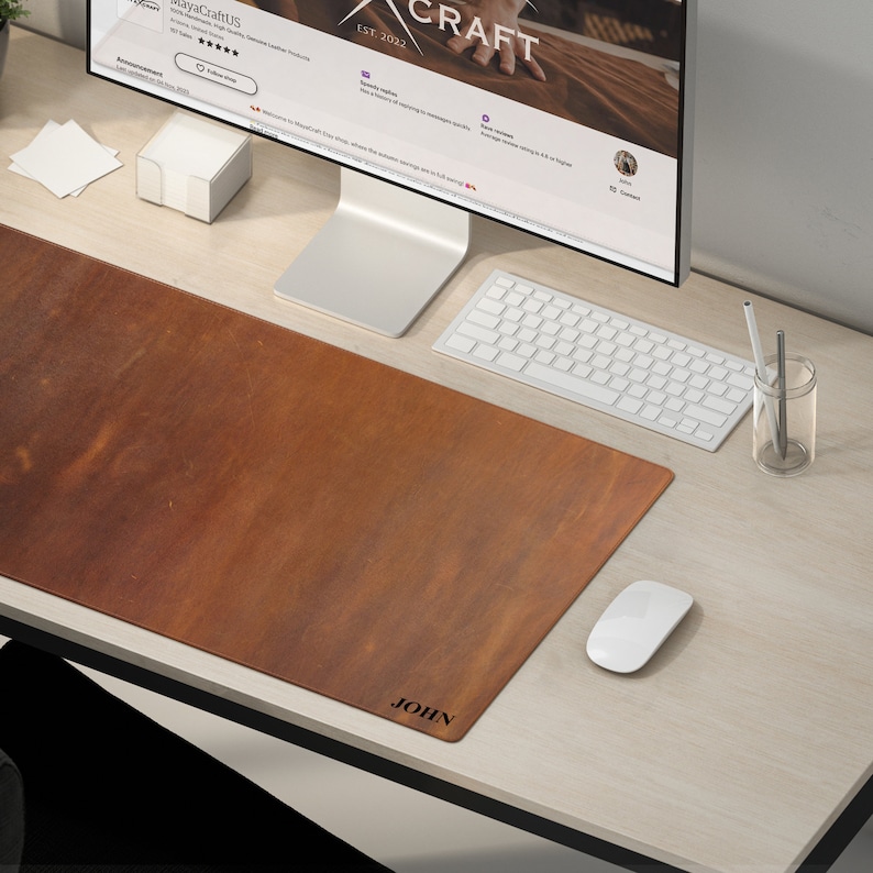 Personalized Leather Desk Pad for Office Friends and Christmas Gift ...
