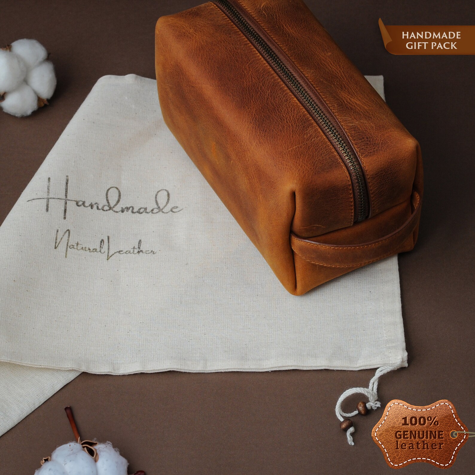 Engraved Leather Dopp Kit for Men | Handmade Toiletry Bag | Shaving Kit ...
