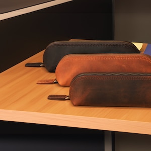 Personalized Leather Pen Case for Office Friends | Custom Fountain Pen ...