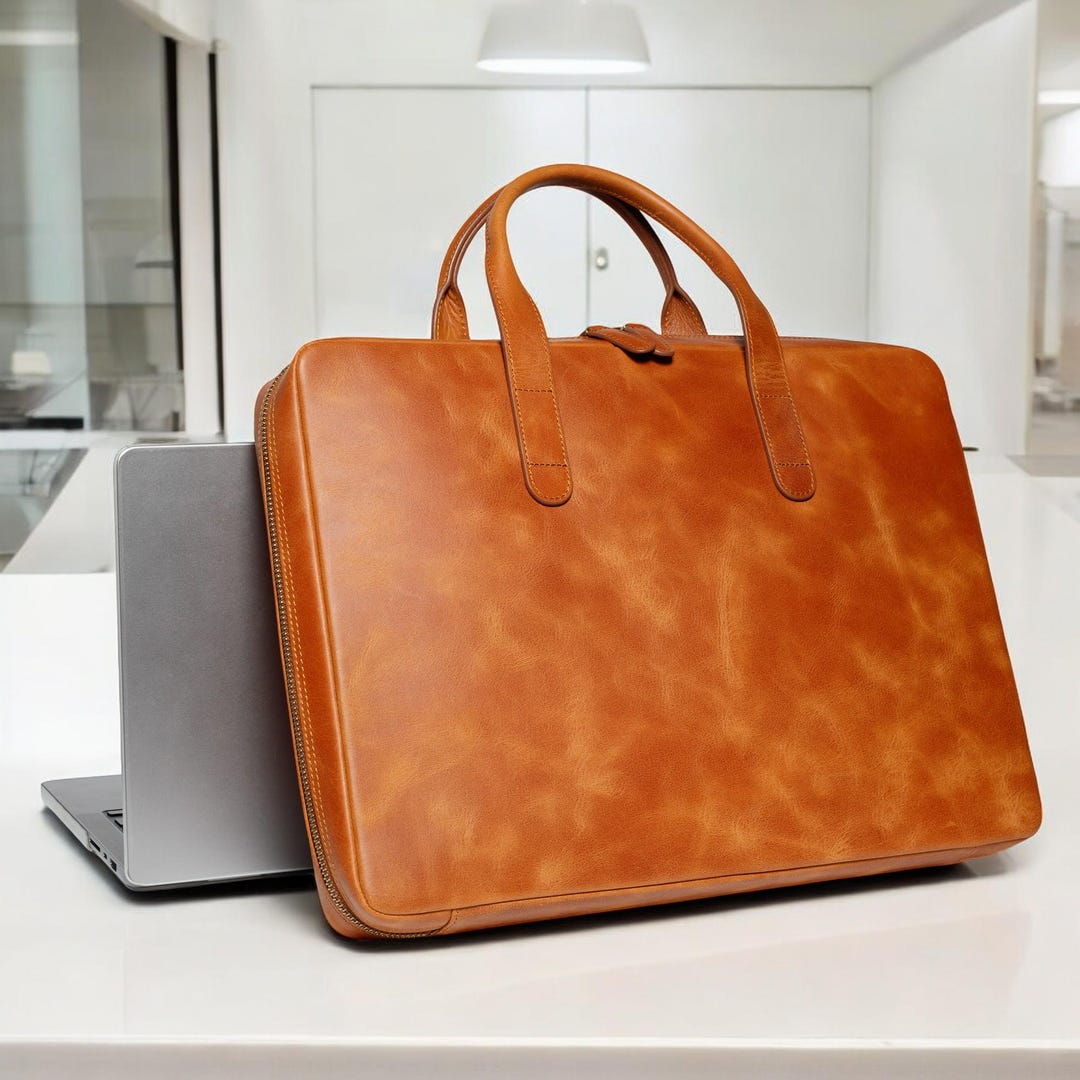 Personalized Leather Laptop Bag for 13, 14, 15 Inch Macbooks and ...