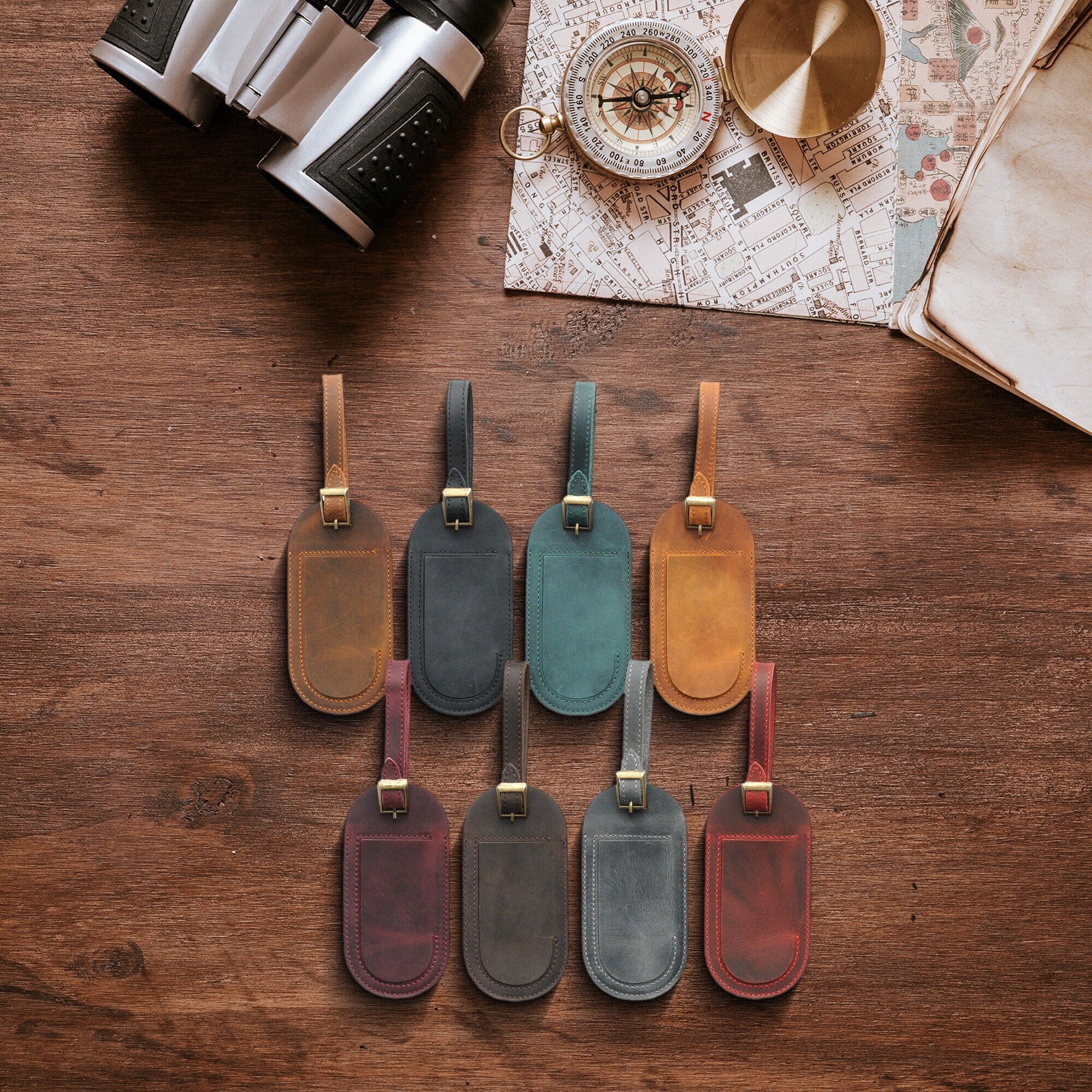 Custom Leather Luggage Tag Handmade Luggage Tag Address Tag Travel Tag ...