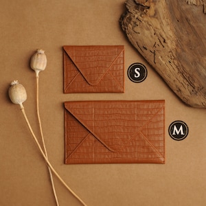 Personalized Croc Leather Envelope Wallet | Leather Cash Wallet for ...