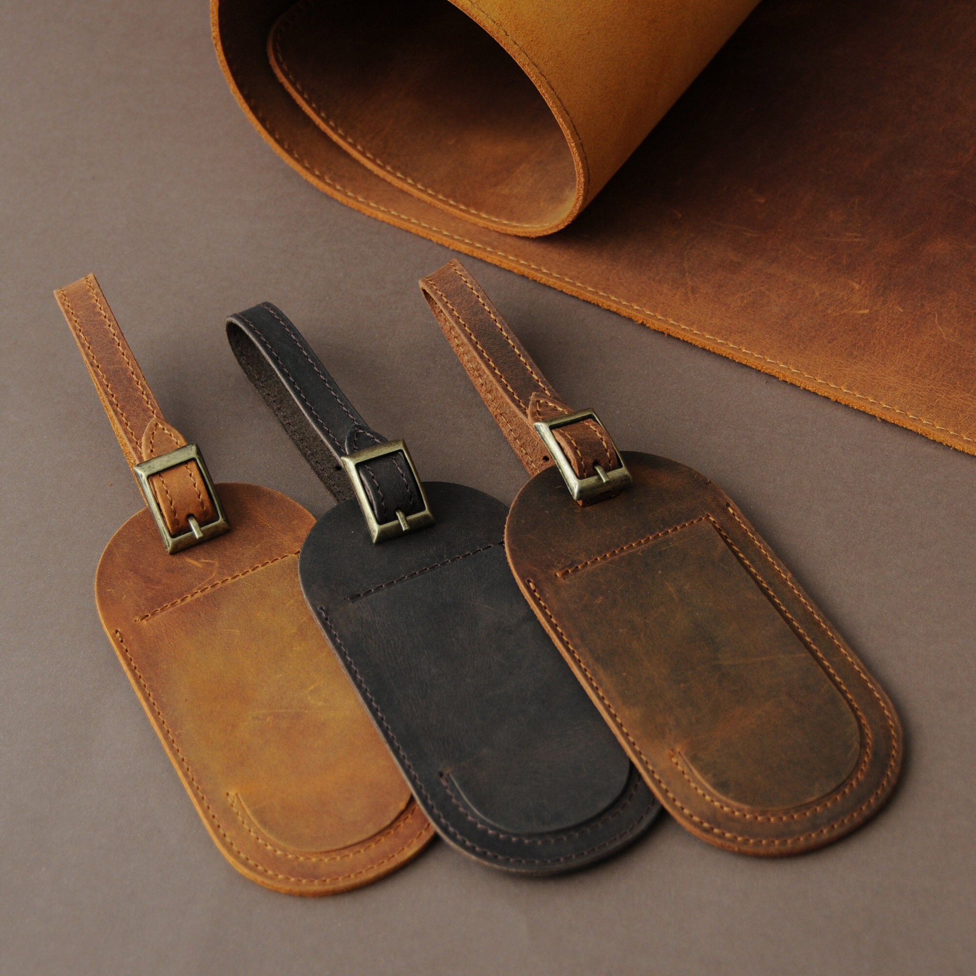 Custom Leather Luggage Tag Handmade Luggage Tag Address Tag Travel Tag Back Pack Tag Suitcase ...