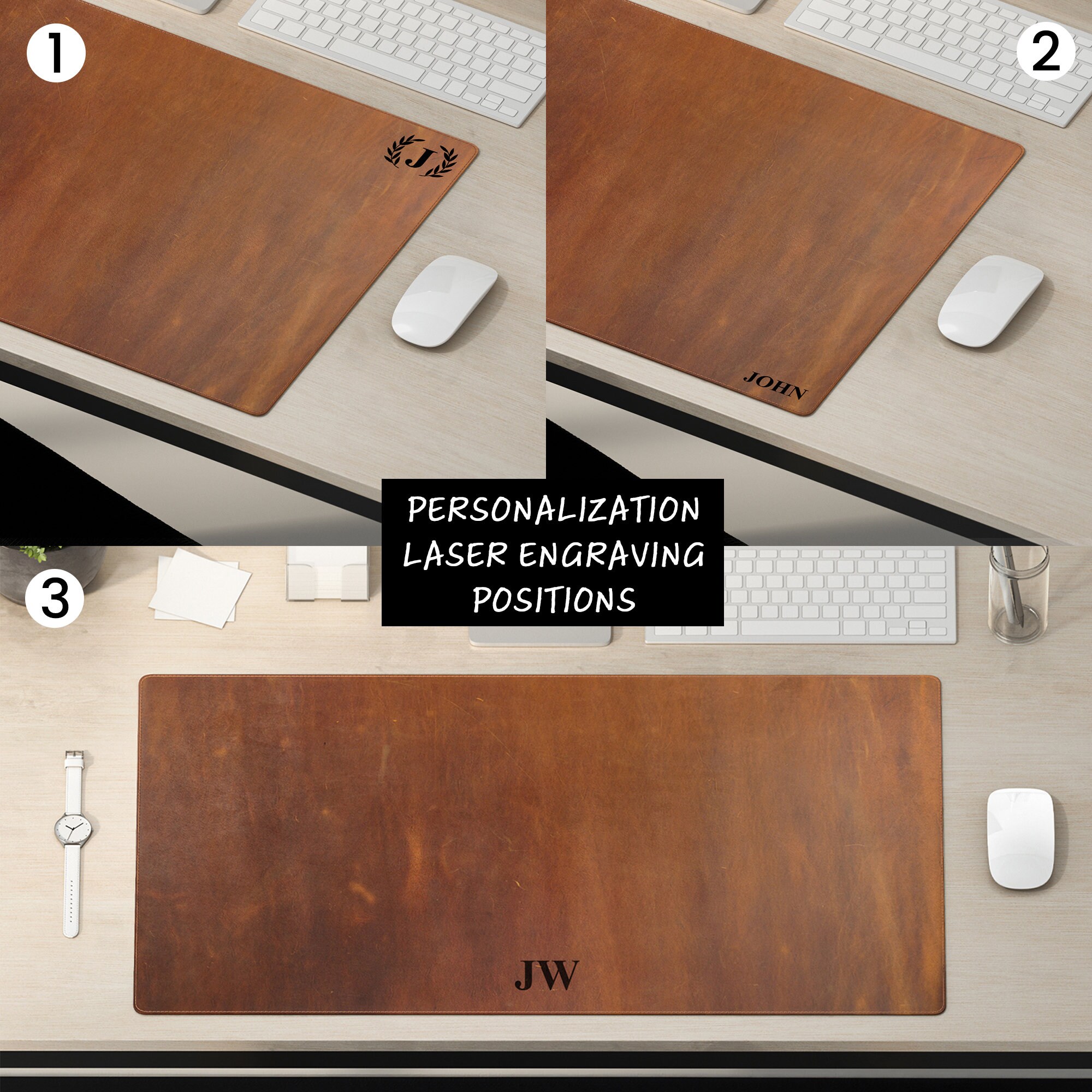 Personalized Leather Desk Pad for Office Friends and Christmas Gift ...