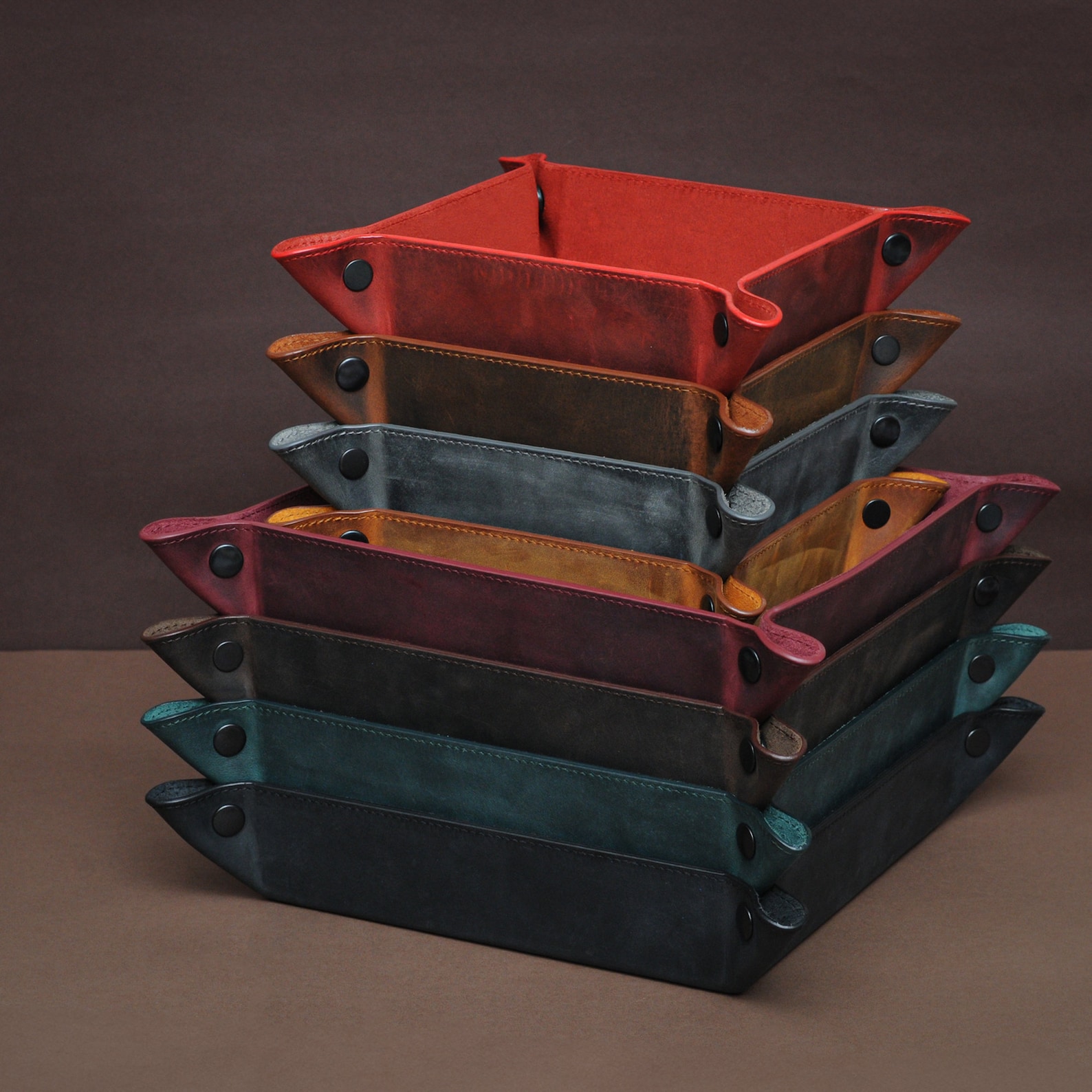 Custom Leather Tray Handmade Catchall Tray Leather Valet Tray Christmas ...