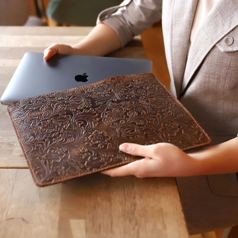 14 Inch Leather Laptop Sleeve - Etsy