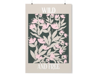 Wild and Free Floral Wreath Art Print 8x10 - Etsy