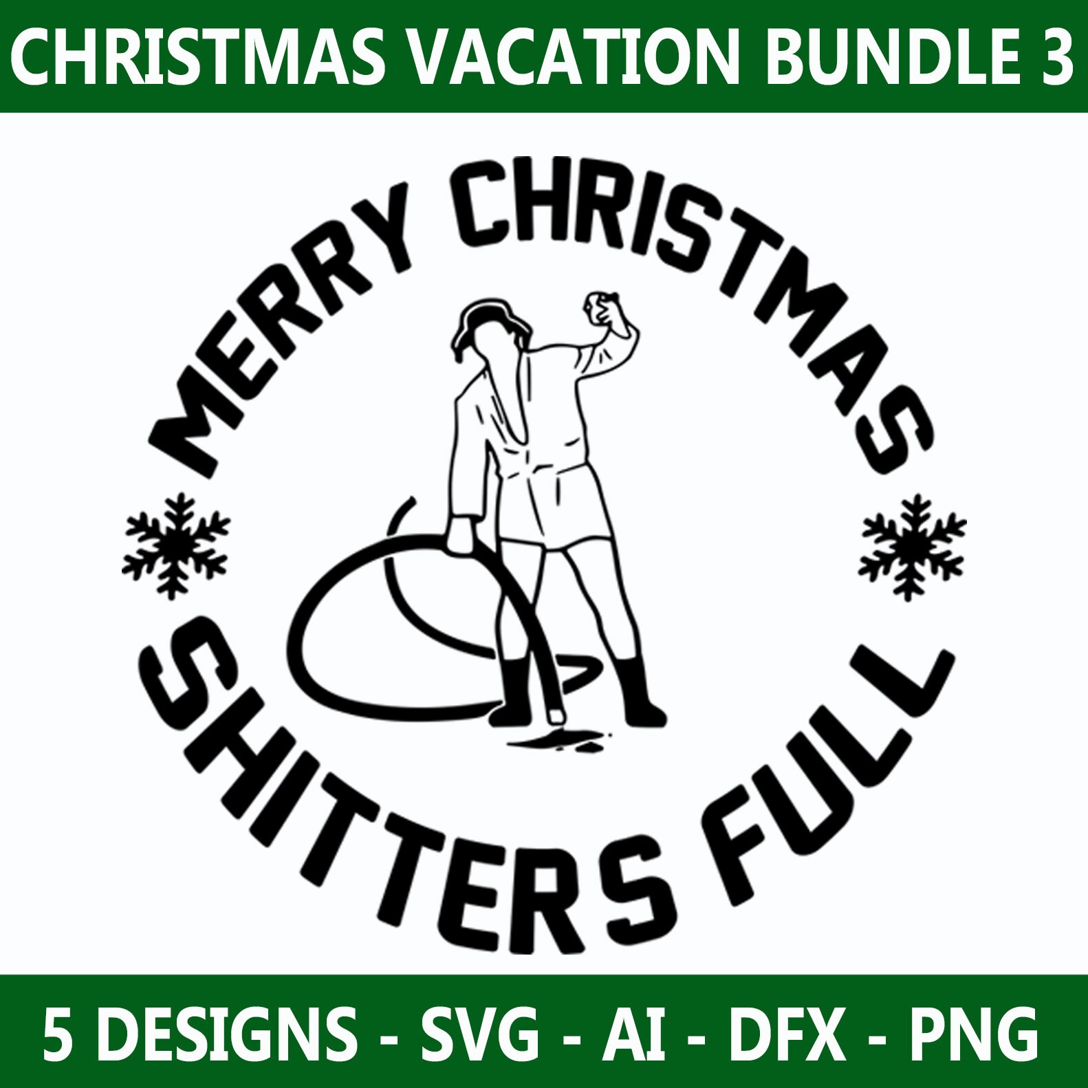 Christmas Vacation SVG Design Bundle #3. Includes 5 Unique Designs. PNG ...