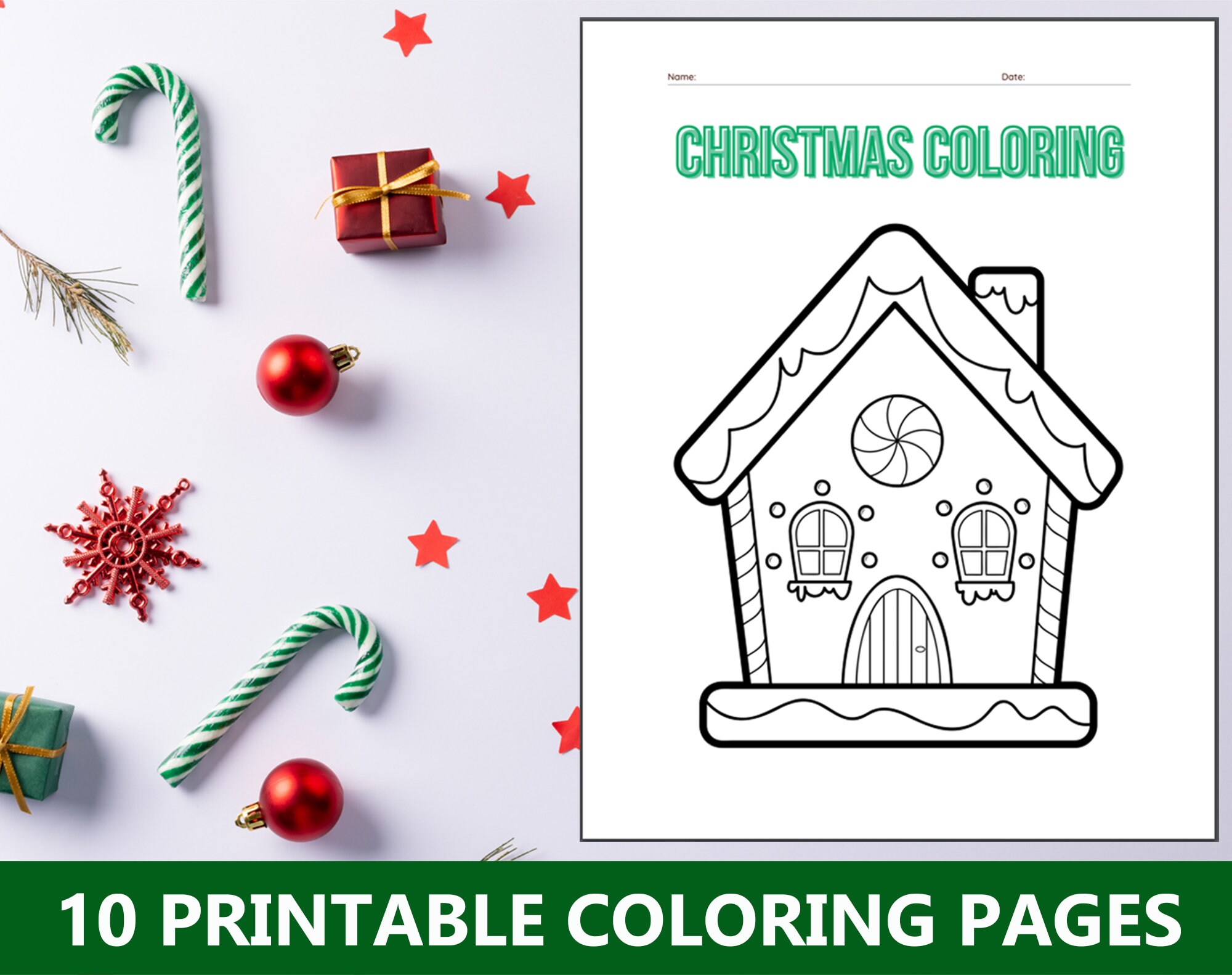 10 Printable Christmas Coloring Pages, Christmas Activities, Printable ...