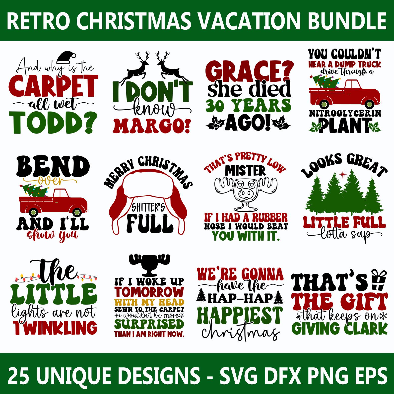 Ultimate Christmas Vacation Design Bundle. SVG DFX Png Eps. 25 Unique ...