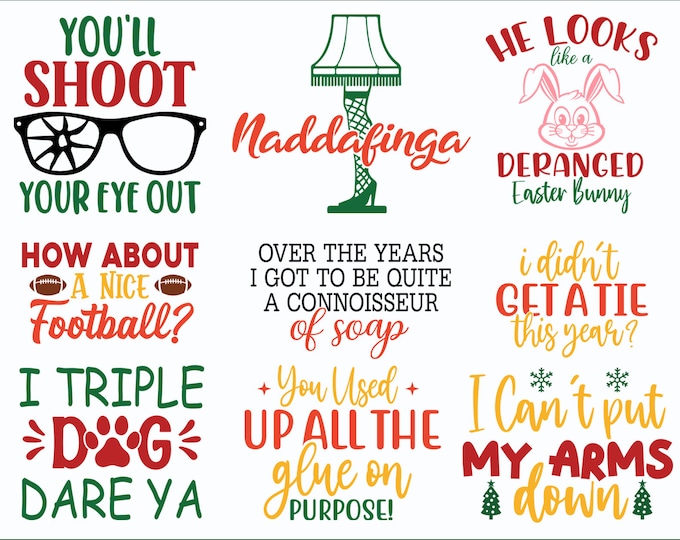 Christmas Vacation SVG Design Bundle #3. Includes 5 Unique Designs. PNG ...