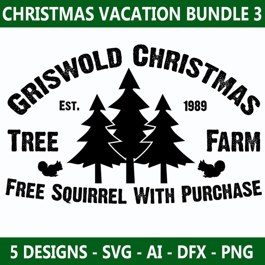 Christmas Vacation SVG Design Bundle 3. Includes 5 Unique Designs. PNG ...