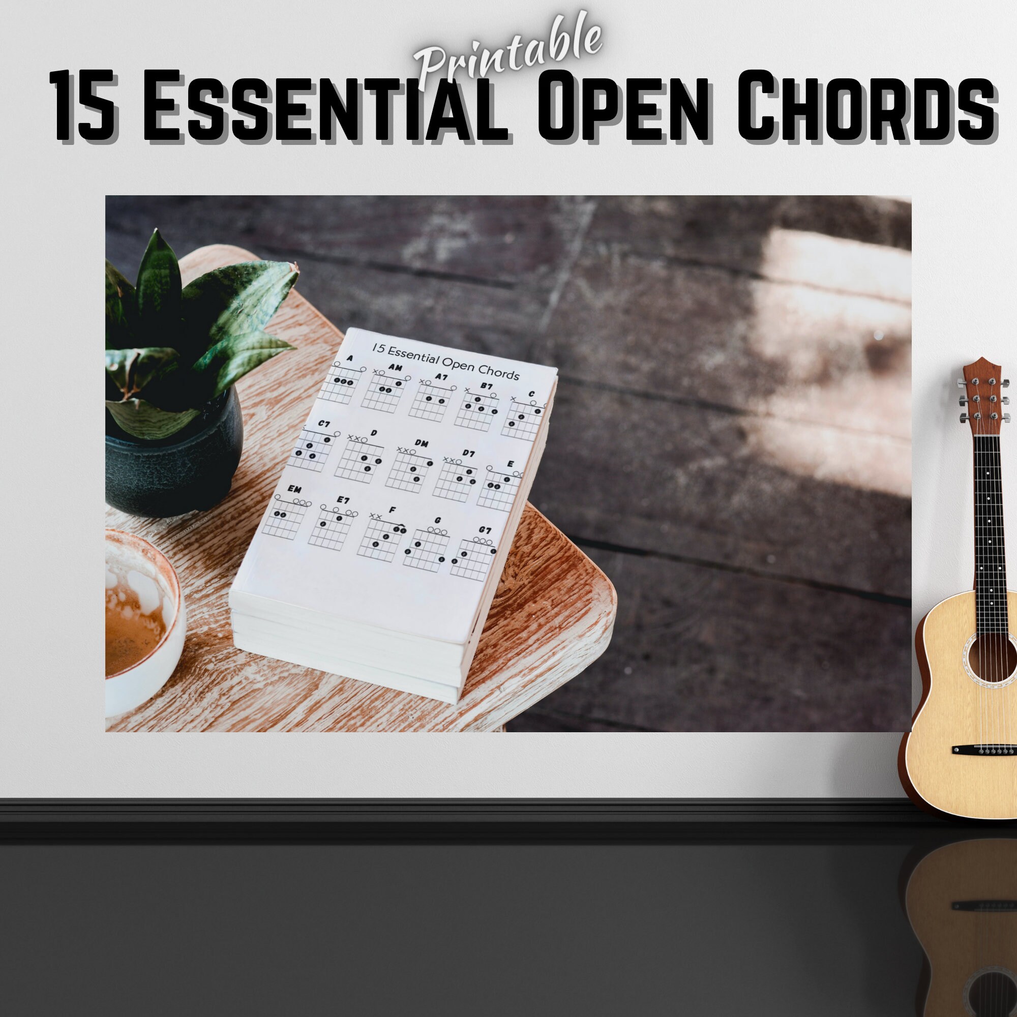 15 Essential Open Guitar Chords. Printable Digital Download HIGH ...