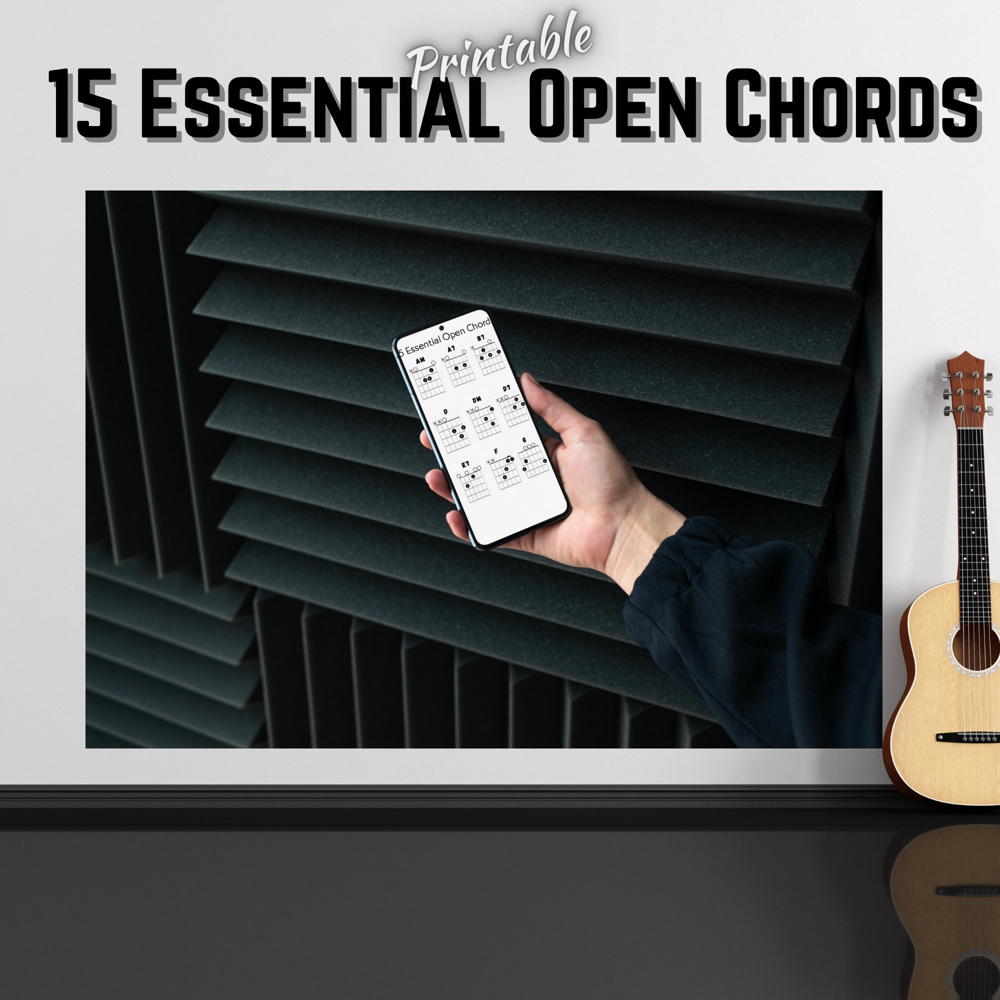 15 Essential Open Guitar Chords. Printable Digital Download HIGH ...