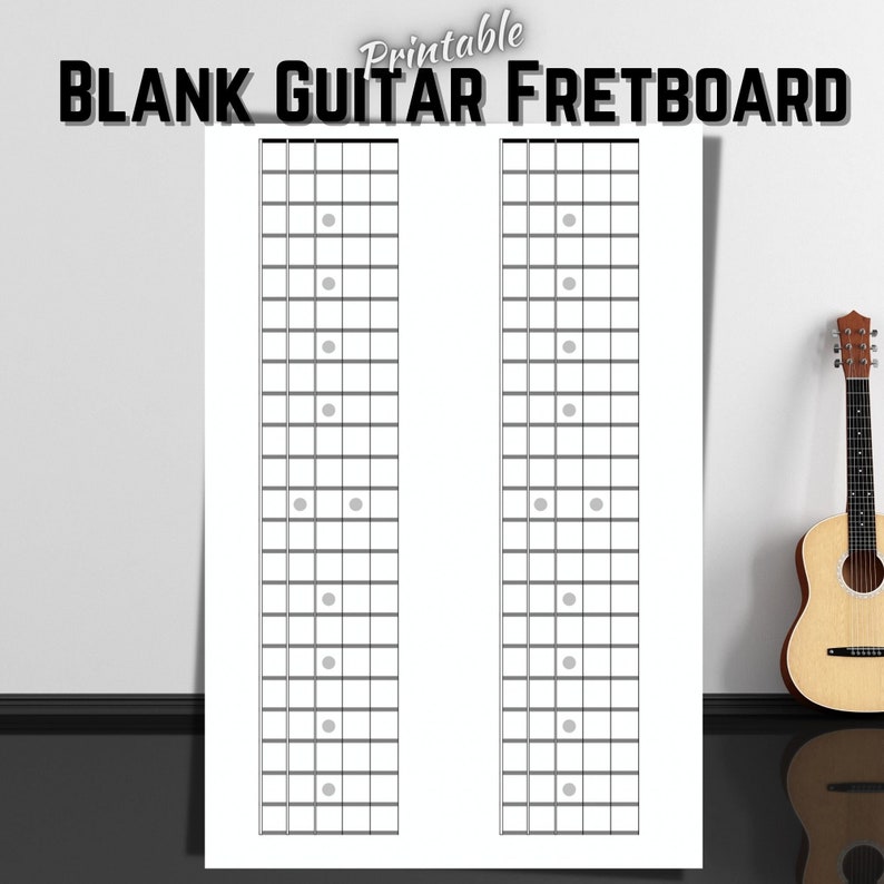 Printable Blank Fretboards for Guitar. Great for Teachers and Students ...