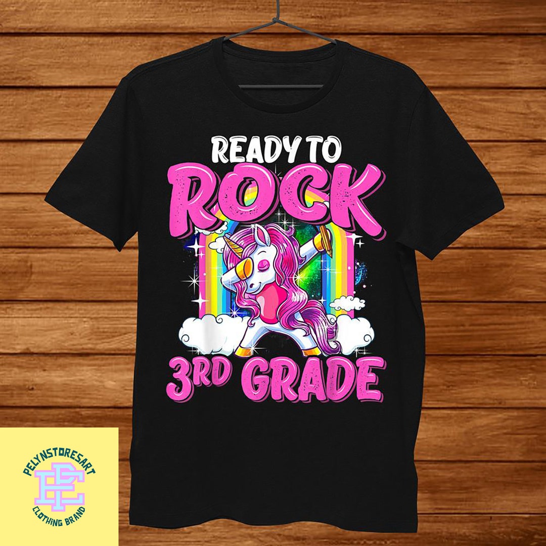 Ready to Rock 3rd Grade Shirt, Back to School Shirt, Dabbing Unicorn ...