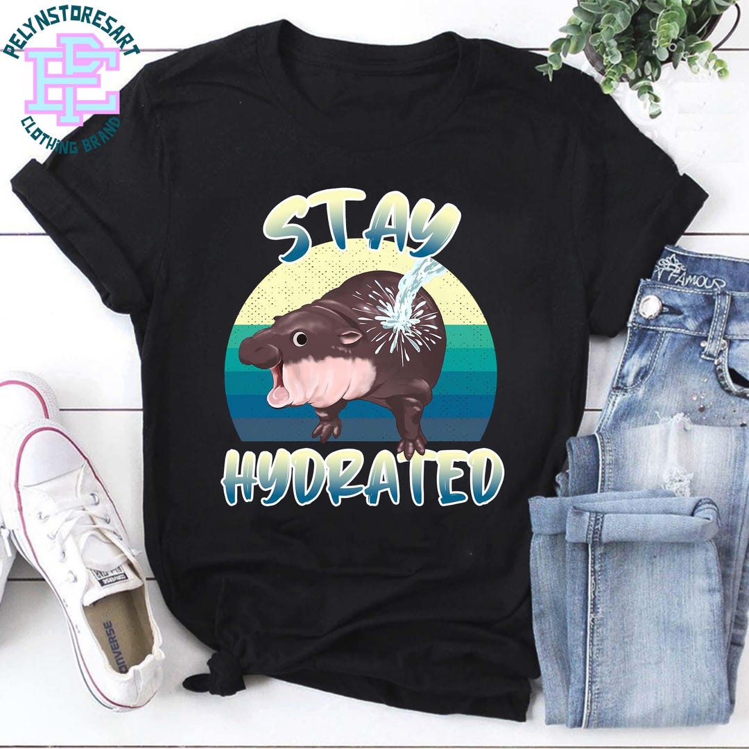 Moo Deng Stay Hydrated Shirt, Moo Deng Shirt, Moo Deng Merch, Baby ...