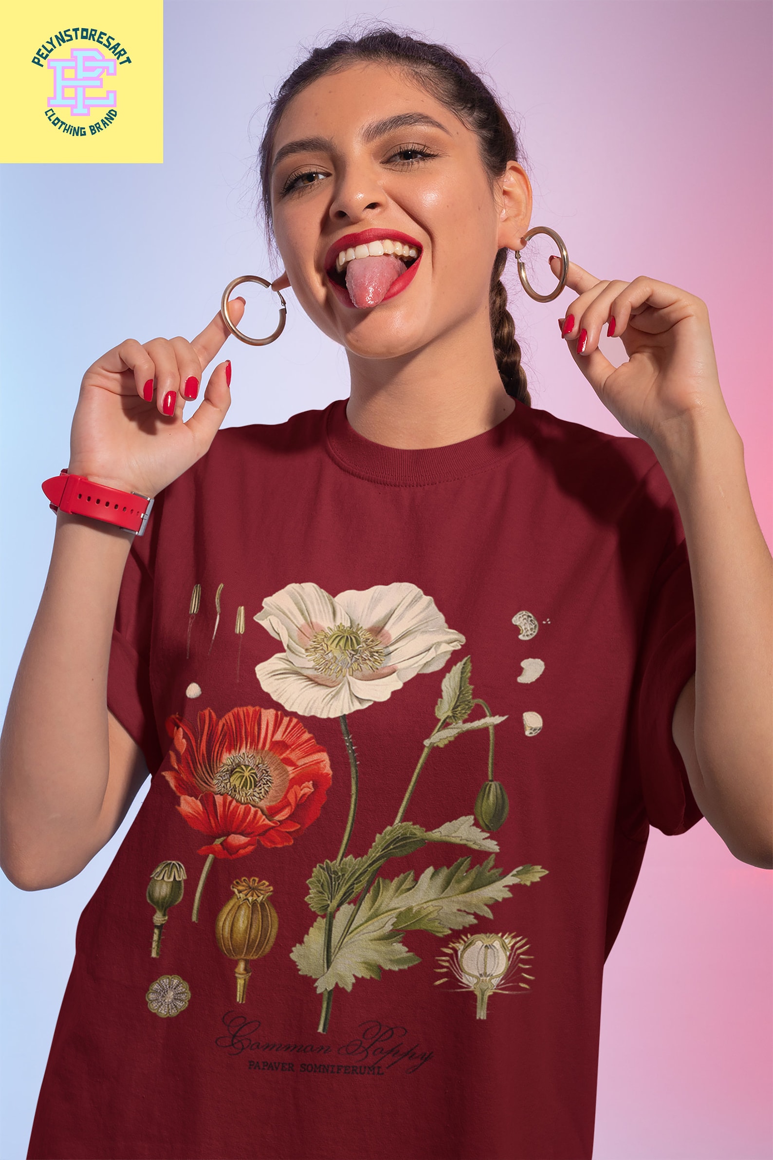 Vintage Poppy Shirt, Poppy Flower Shirt, Poppy Flower Gift, Boho ...