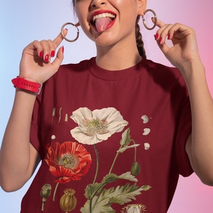 Vintage Poppy Shirt, Poppy Flower Shirt, Poppy Flower Gift, Boho ...