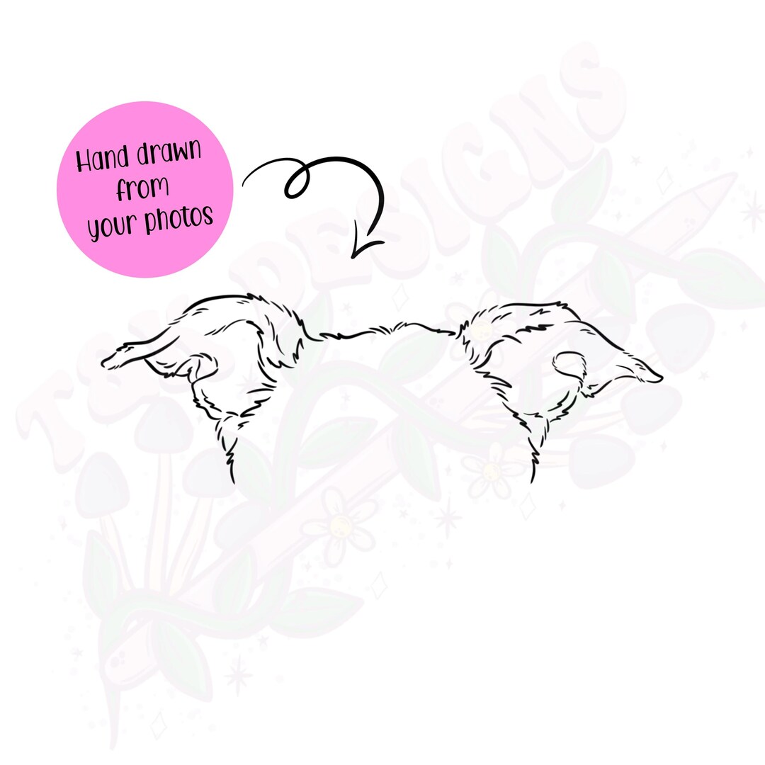 Custom Pet Ear Outline Portrait - With Inside Details - Etsy
