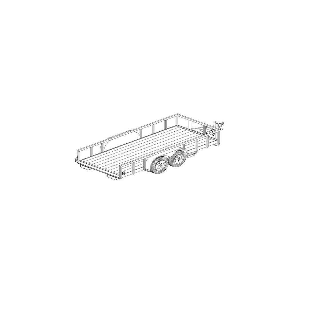 DIY 7K Utility Lowboy Trailer Blueprint Master Plan 1216 6'6 X 16 ...