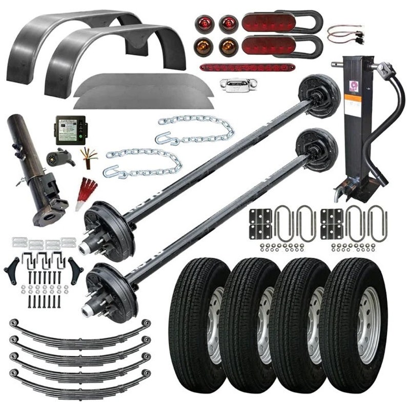 2220 Trailer Kit 6'6 X 20' Tandem Axle 12K Gooseneck Lowboy Trailer DIY ...