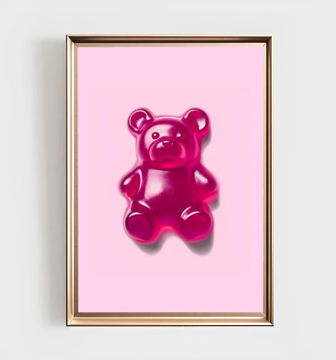 PINK Gummy Bear Poster, Pink Preppy Wall Art, Girly Wall Art, Nursery ...