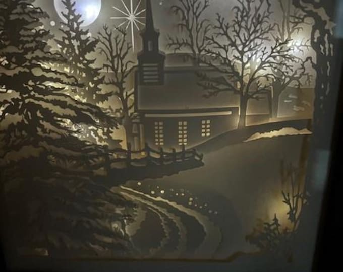 Christmas Church Shadow Box - Etsy