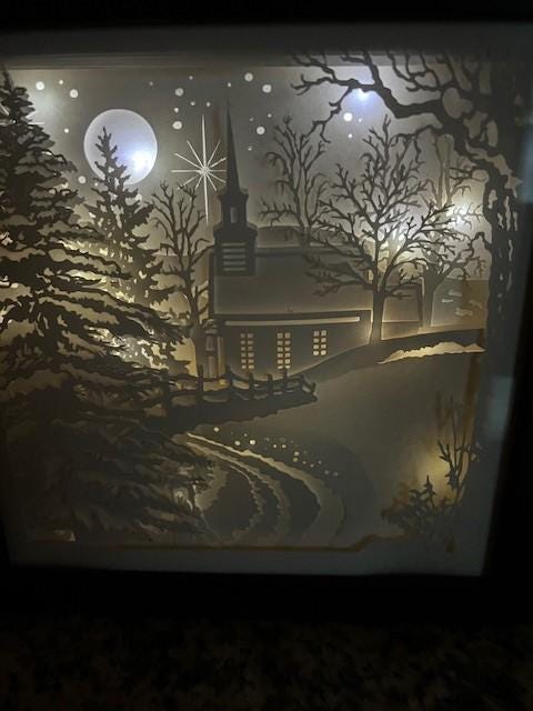 Christmas Church Shadow Box - Etsy