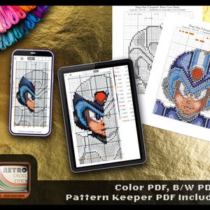 Mega Man X 1 Inspired - Boomer Kuwanger Cross Stitch Pattern | Crafting ...