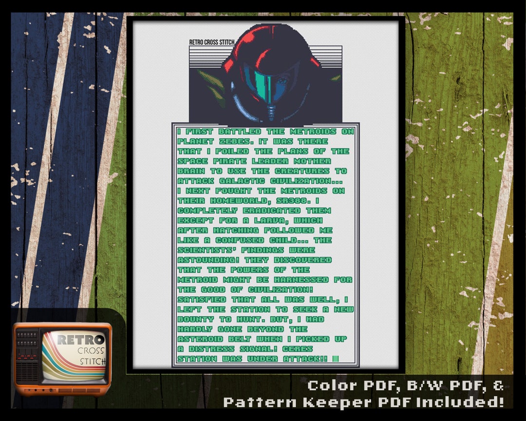 Super Metroid Inspired - Prologue Cross Stitch Pattern | Geeky Crafting ...