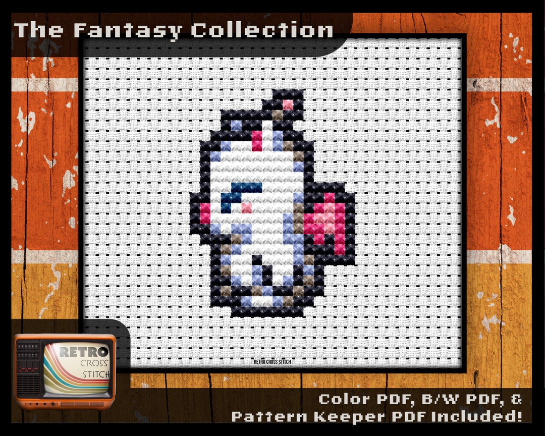 Final Fantasy 6 Inspired Mog Character Cross Stitch Pattern | Nerdy ...