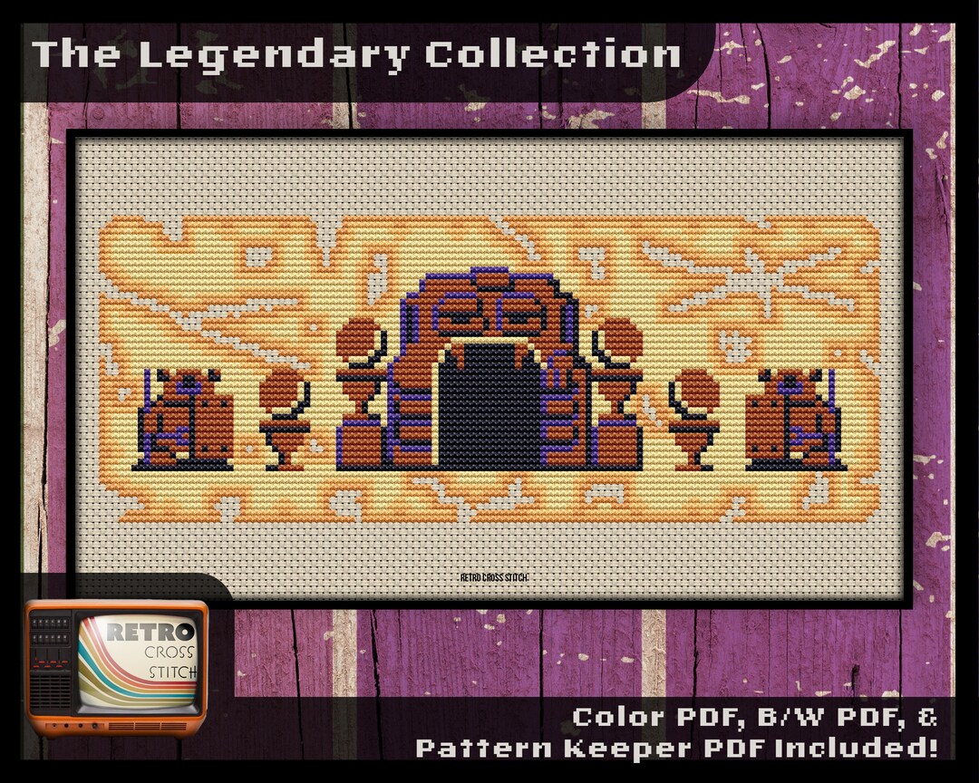 Zelda Inspired Dungeon 5 Entrance Cross Stitch Pattern | Geeky Crafting ...