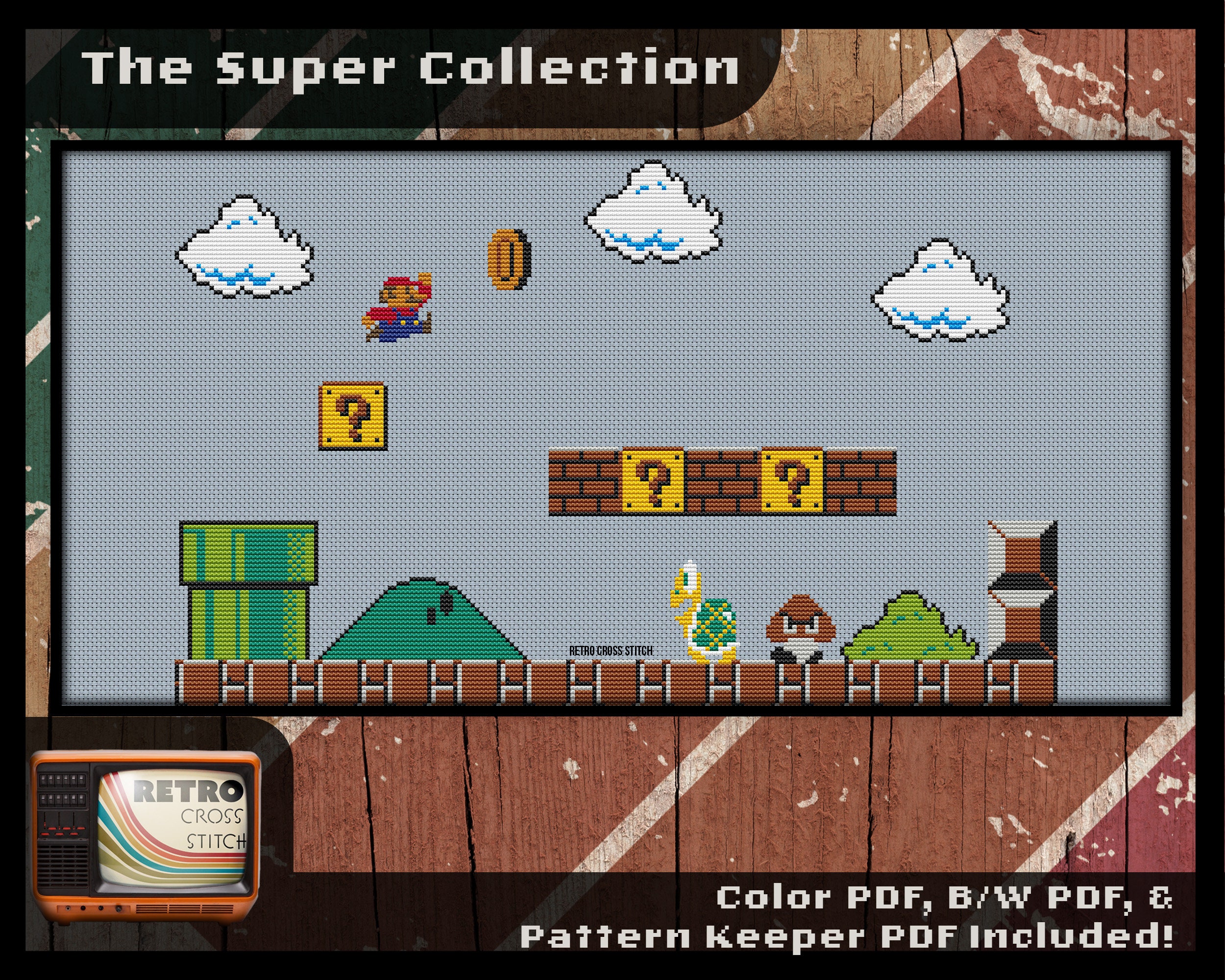 Super Mario Bros Inspired Cross Stitch Pattern | Geeky Crafting Gift ...