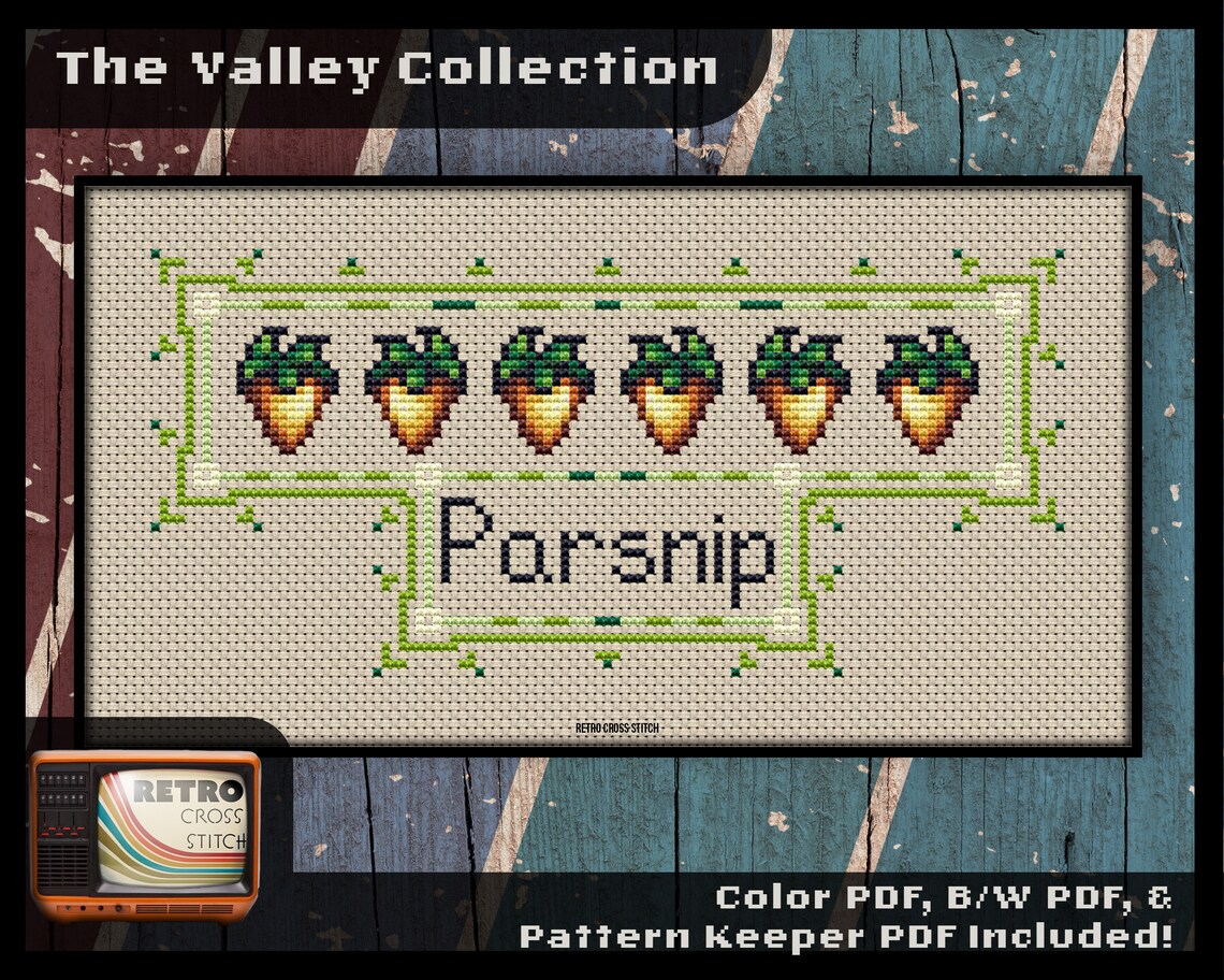 Stardew Valley Inspired Parsnip Cross Stitch Pattern | DIY Nerdy Home ...
